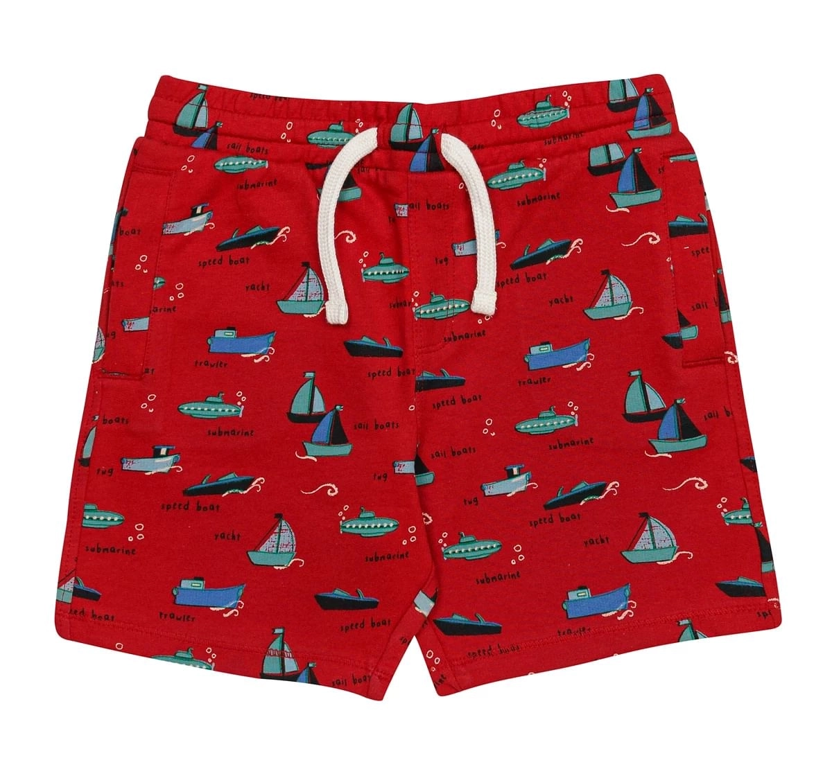 H by Hamleys Boys Shorts Boat Print-Multicolor