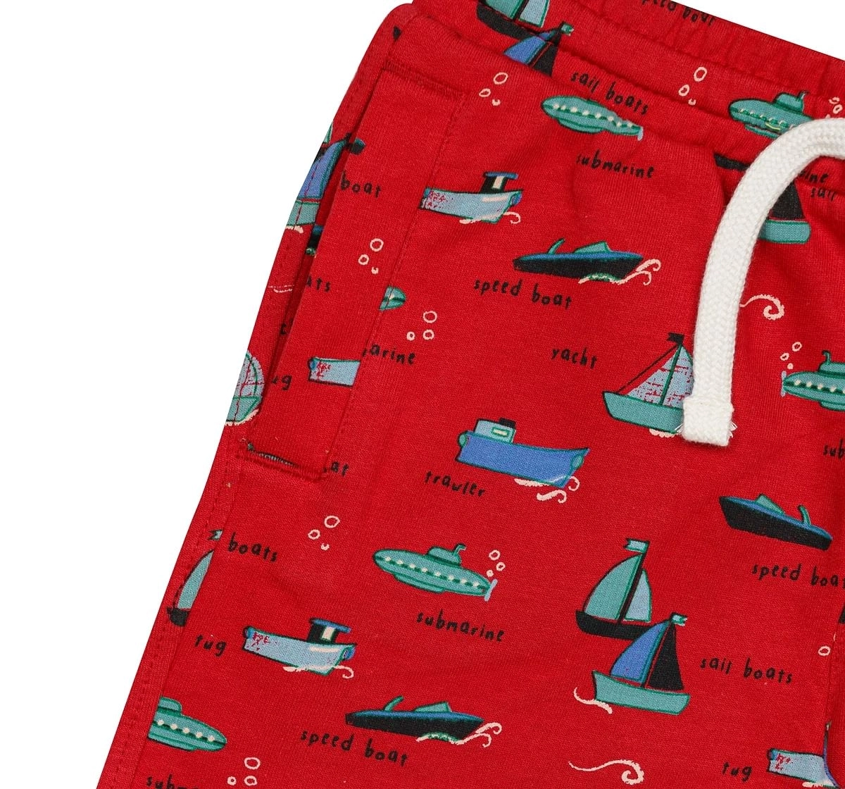 H by Hamleys Boys Shorts Boat Print-Multicolor