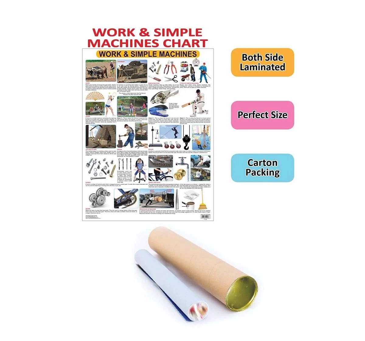 Dreamland Work and Simple Machines Chart for kids 12Y+, Multicolour