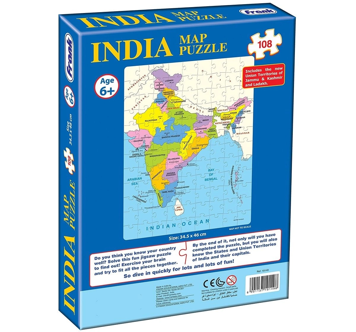 Shop Frank India Map Puzzles for Kids age 6Y+ | Hamleys India