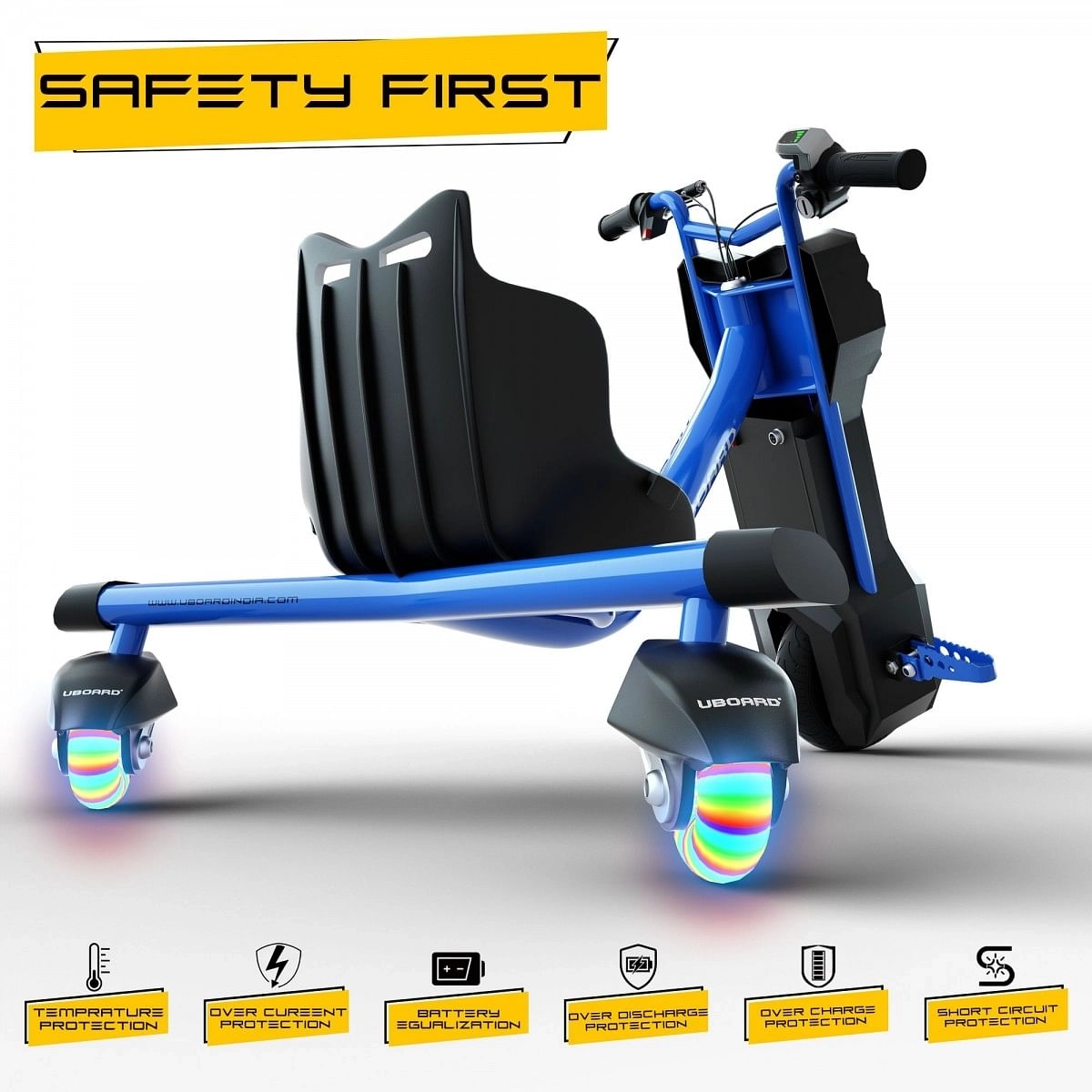 Buy Uboard 3 Wheel Drift Cart Novelty Rideons for Kids Age 14Y ...