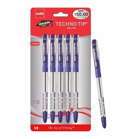 BIC CELLO Technotip Ball Pen Pack of 5 Blue 10Y