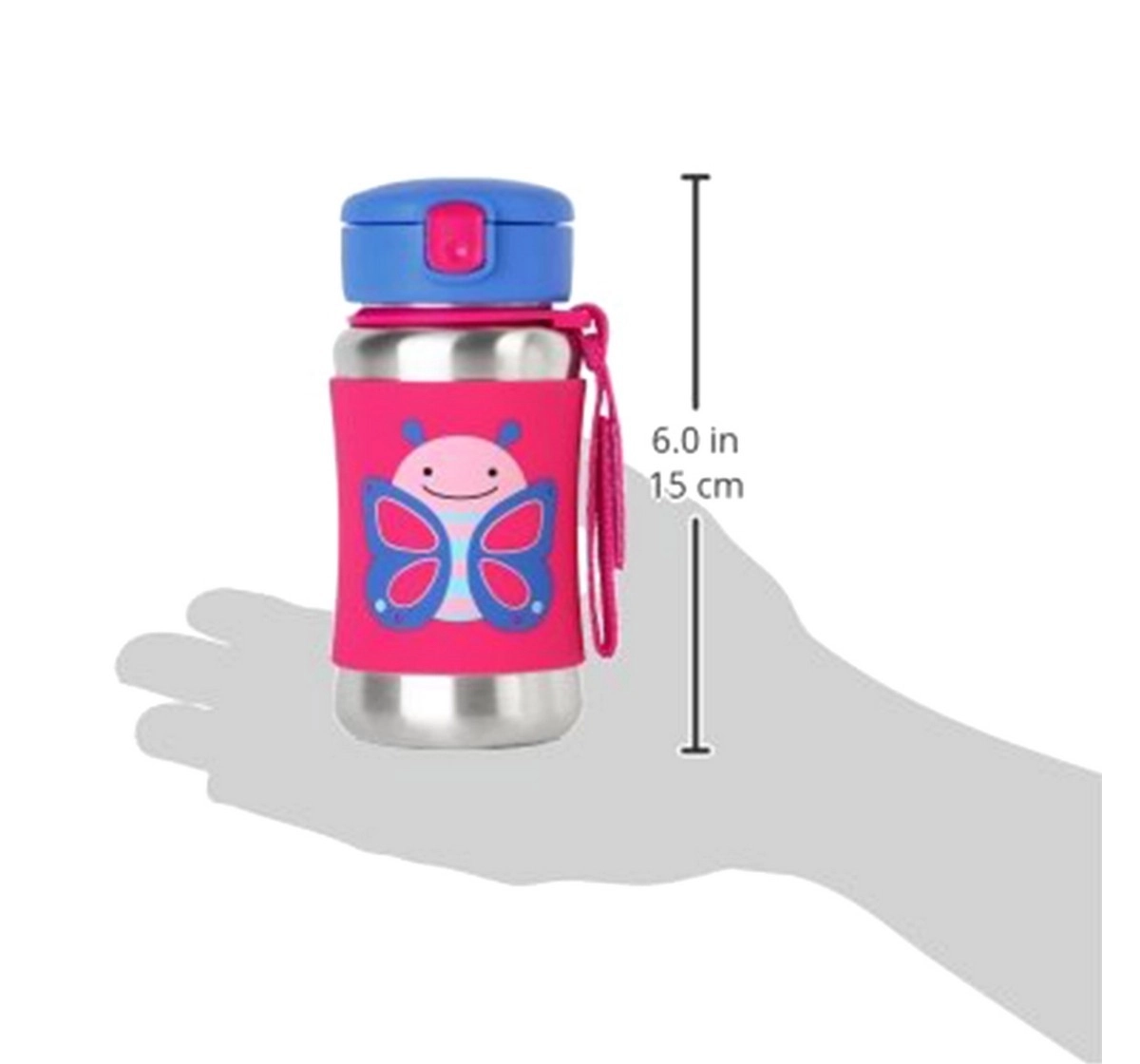 Skip Hop Zoo Stainless Steel Sports Bottle Butterfly 3Y+, Multicolour