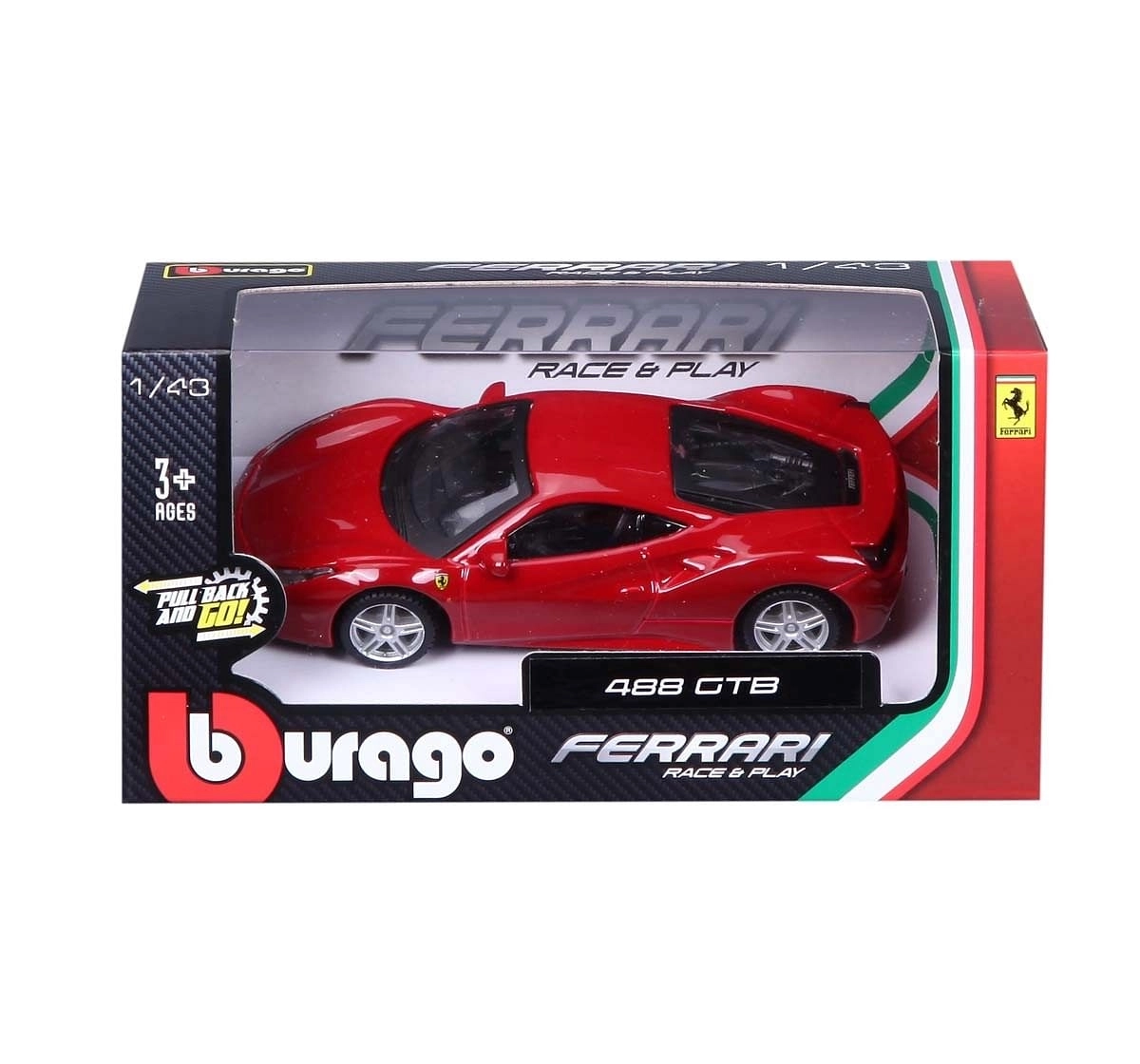 Shop Bburago 1:43 Ferrari Pull Back Car Vehicles for Kids age 3Y ...