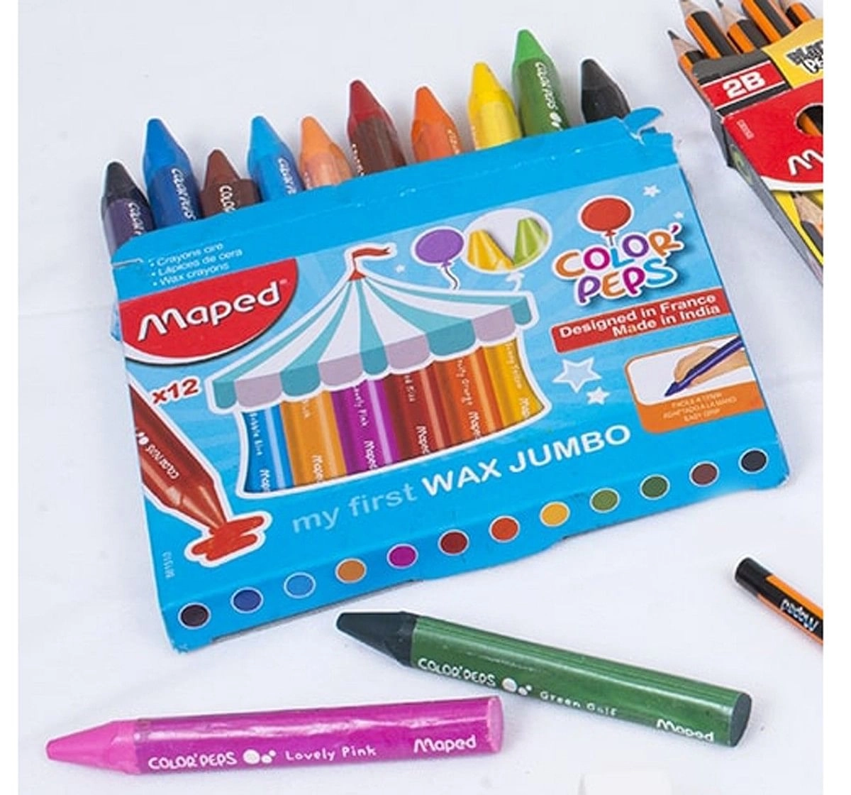 Maped Color'Peps Wax Jumbo Crayons 12 Shades Multicolour 7Y+
