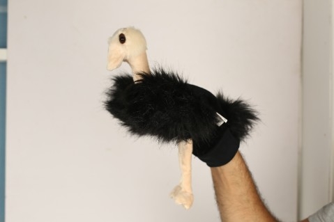 Softbuddies Ostrich Puppet Soft Toys For Kids, 3M+, Multicolour