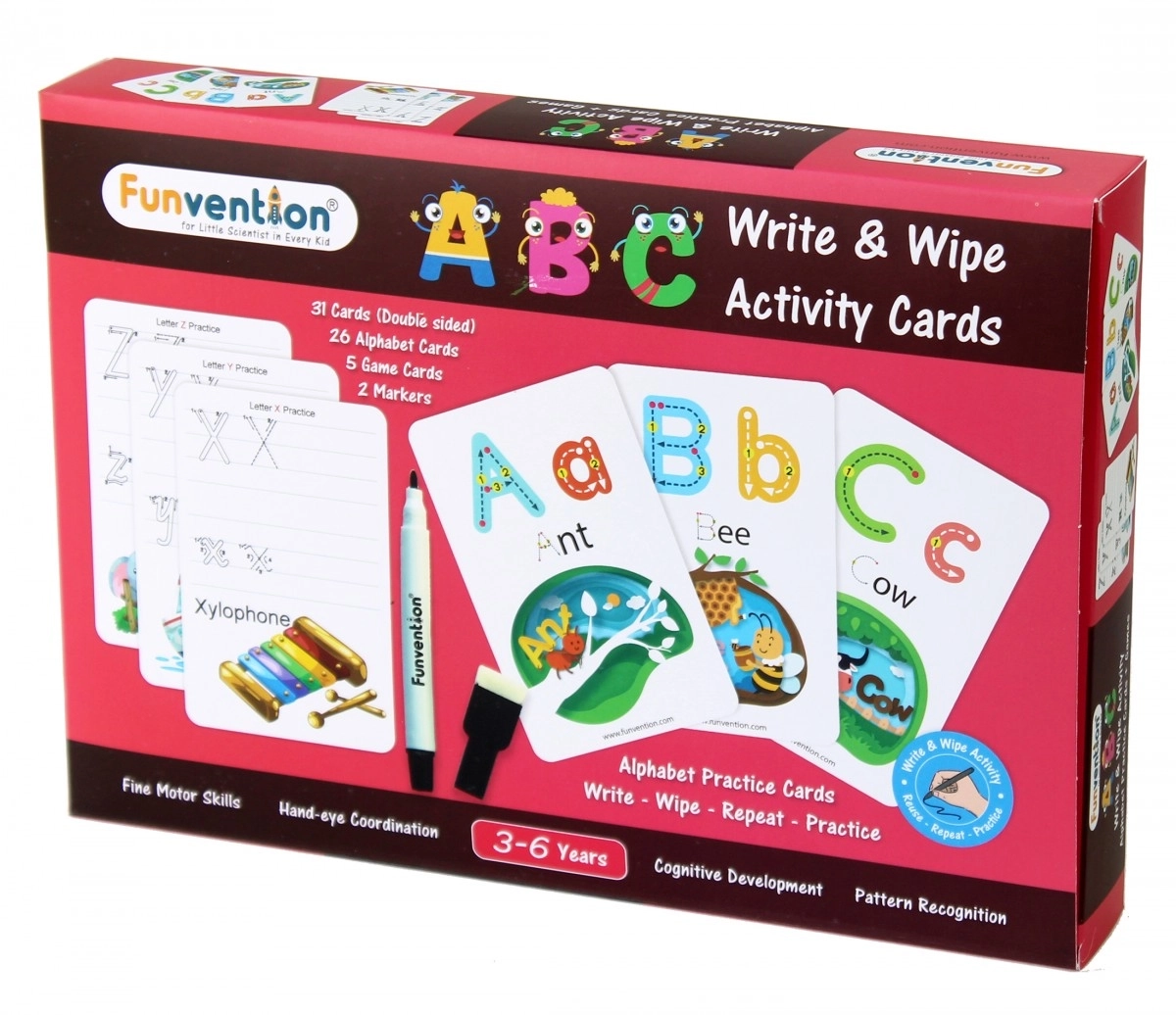 Funvention ABC Alphabets Write and Wipe Activity Educational Game for ...