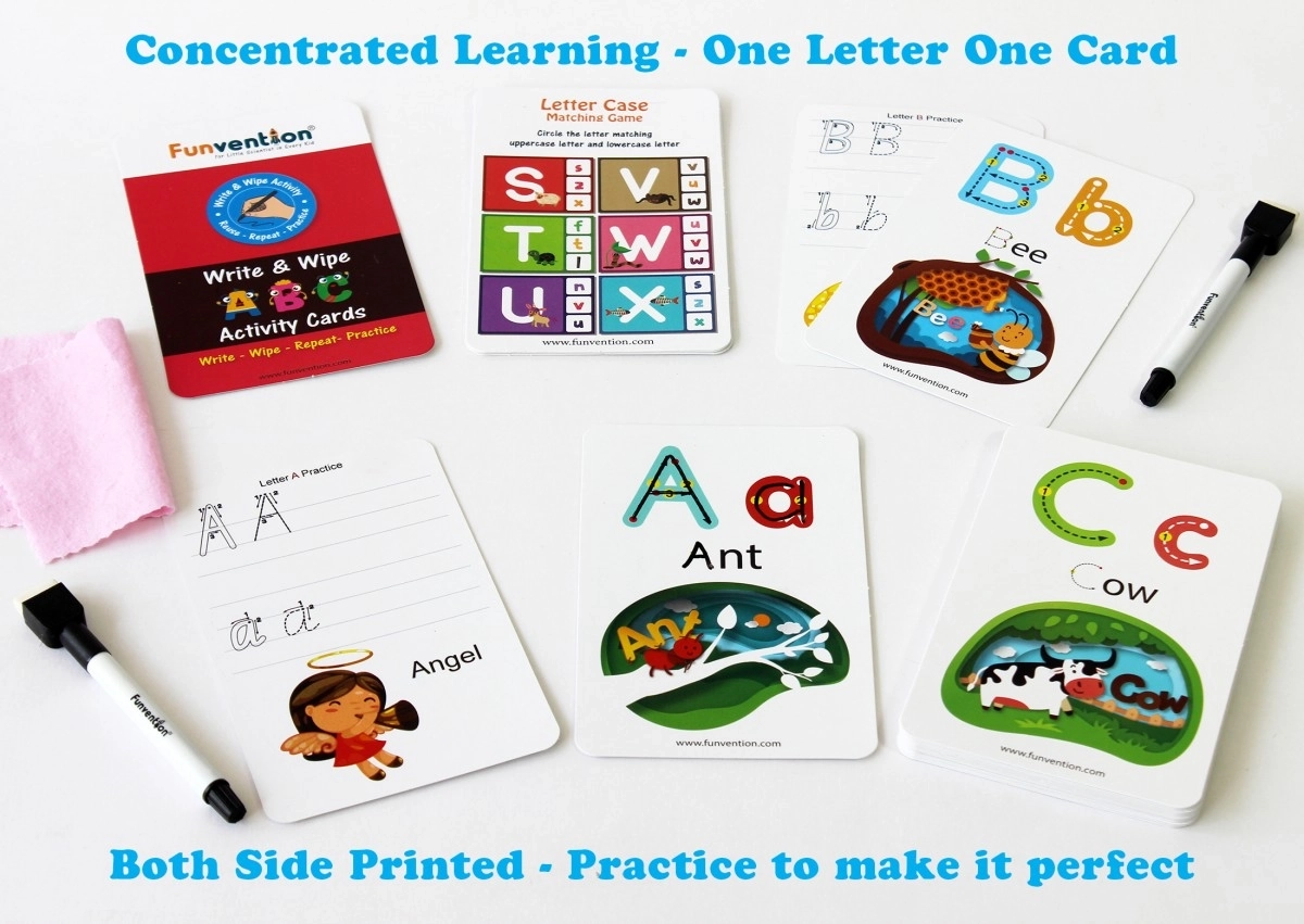 Funvention ABC Alphabets Write and Wipe Activity Educational Game for ...
