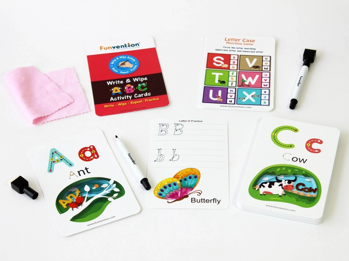 Funvention ABC Alphabets Write and Wipe Activity Educational Game for ...