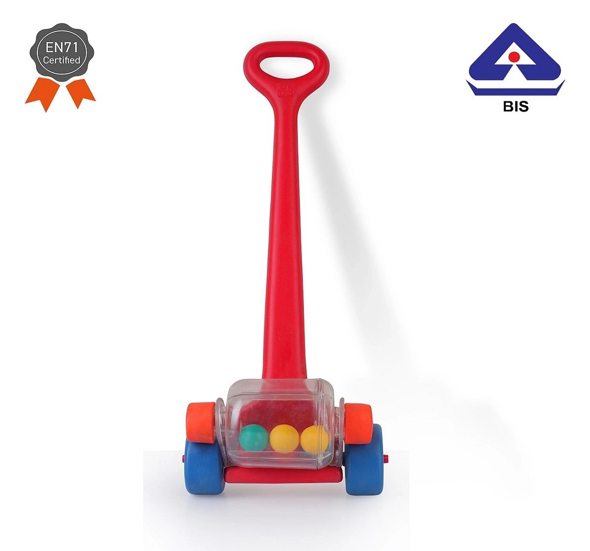 Shooting star Push wheel for kids Push Pull stick Red 0M+