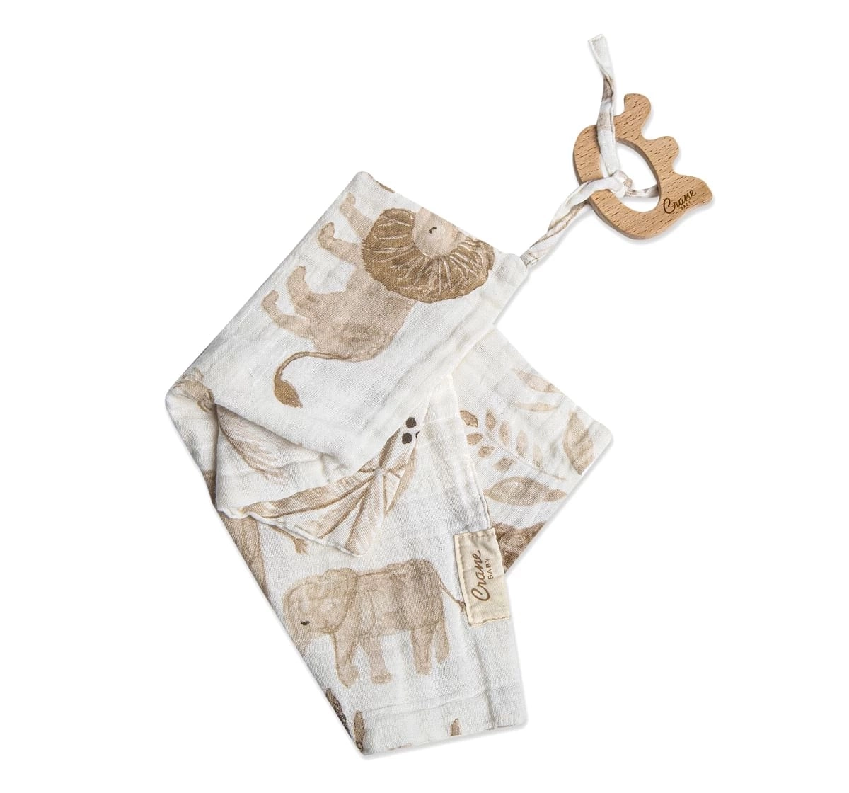 Crane Baby Teether & Security Blanket Elephant 0Y+ Beige