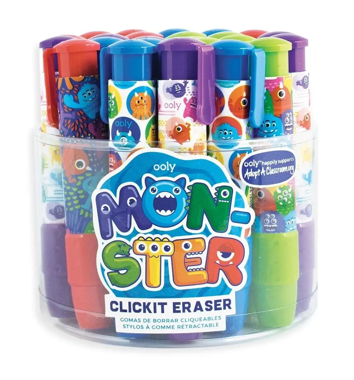 OOLY Clickit Erasers: Monsters, Erasers for Art, School, and Office Use ...