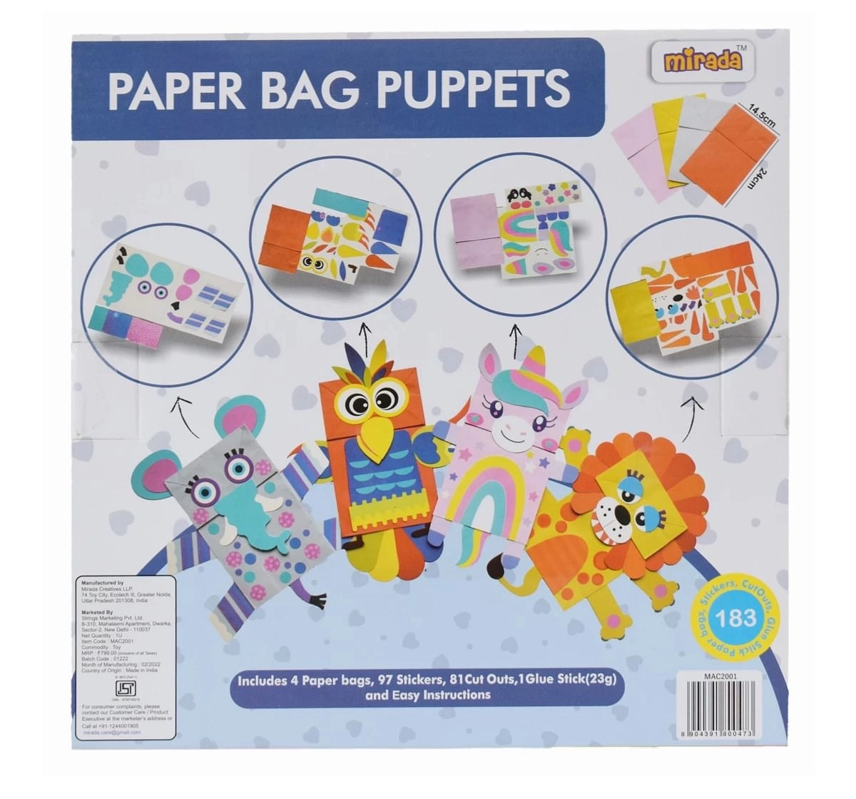 Paper Bag Puppets by Mirada for Kids of, Art and Craft Activity ...