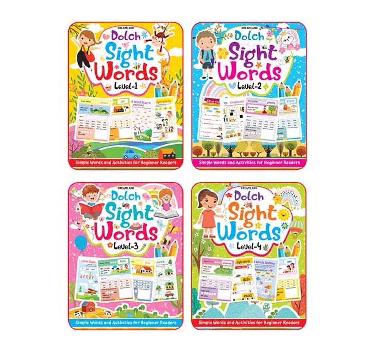 Dreamland Paper Back Dolch Sight Words Pack of 4 Books for kids 4Y ...
