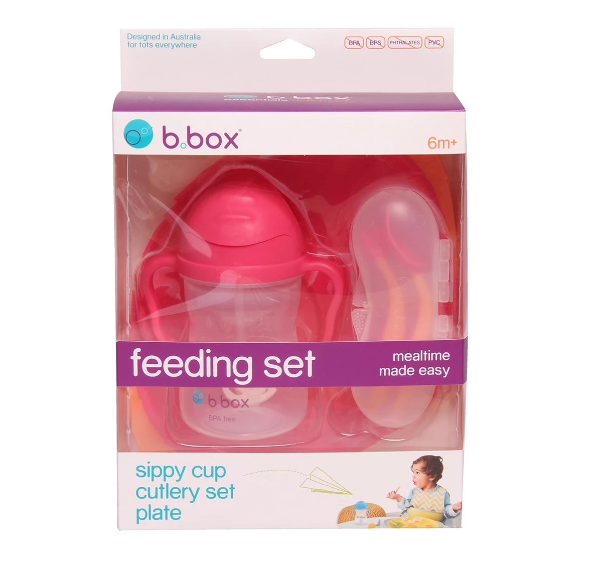 b.box Feeding Set Pink 18M+