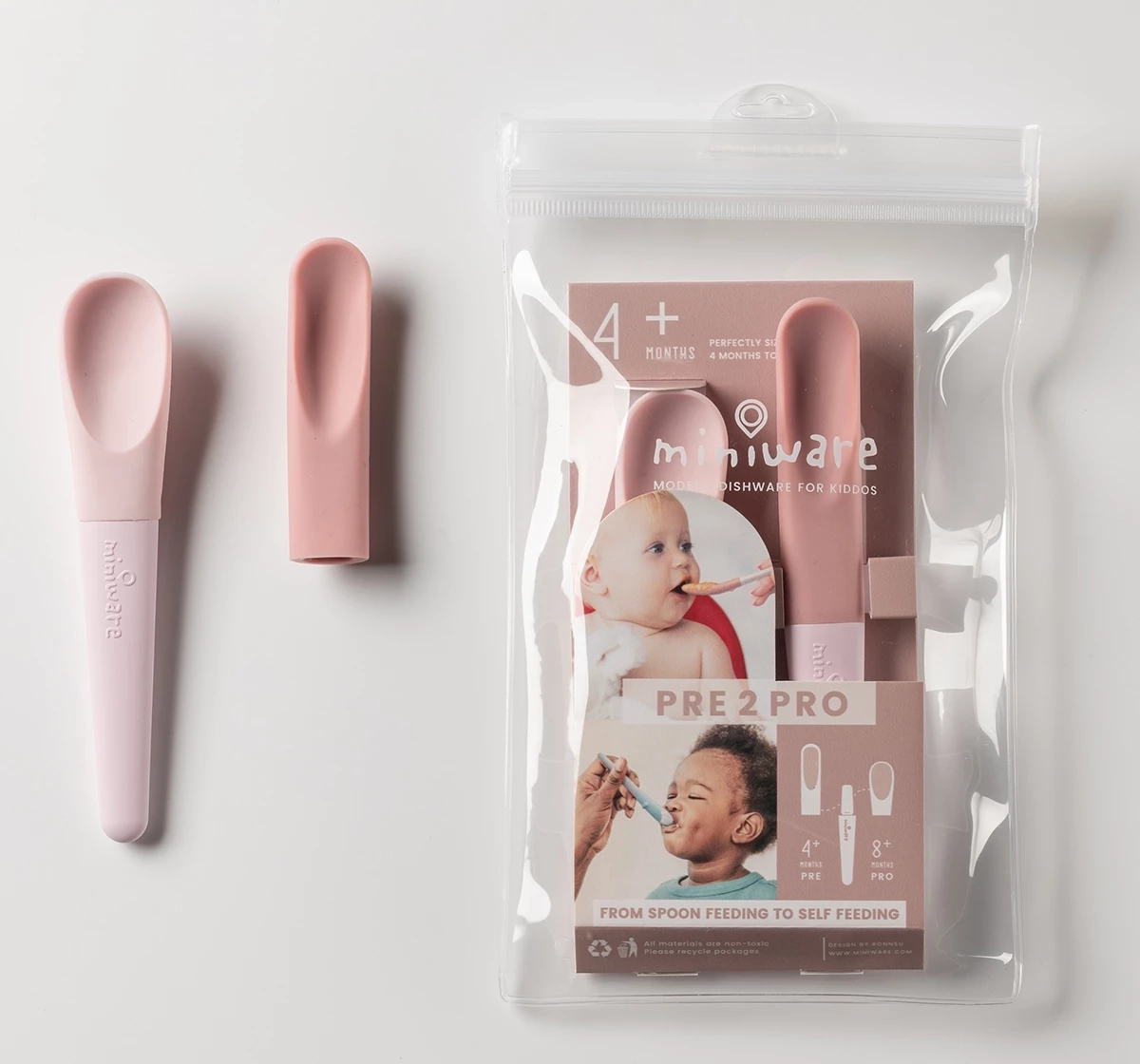Miniware Pre2Pro Spoon Set Pink 18M+