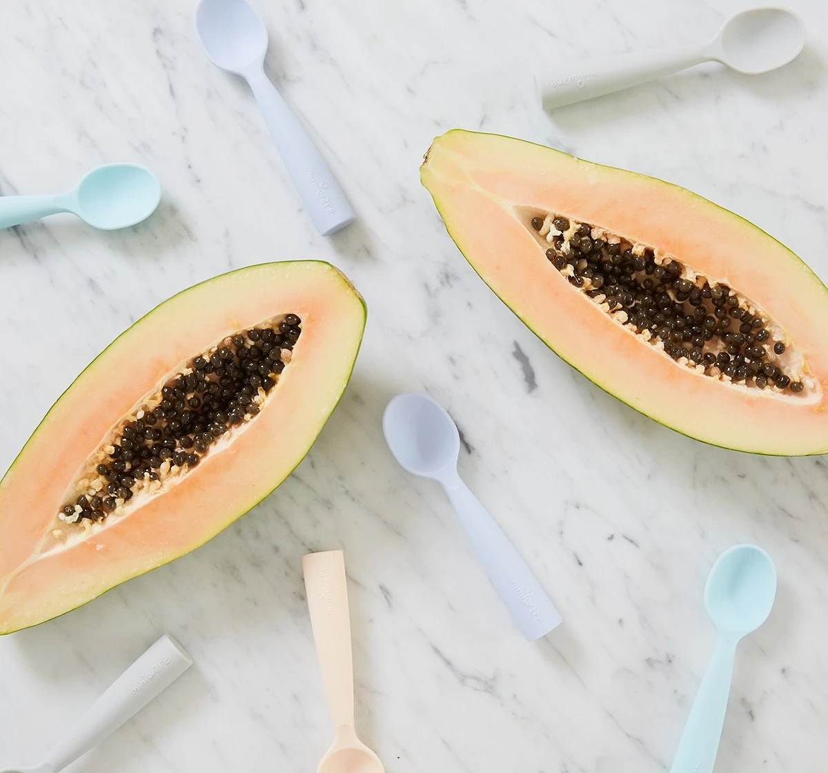 Miniware Silicone Training Spoon Set of 2 Aqua 18M+