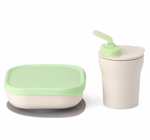 Miniware Sip & Snack Suction Bowl with Sippy Cup Feeding Set Vanilla 18M+