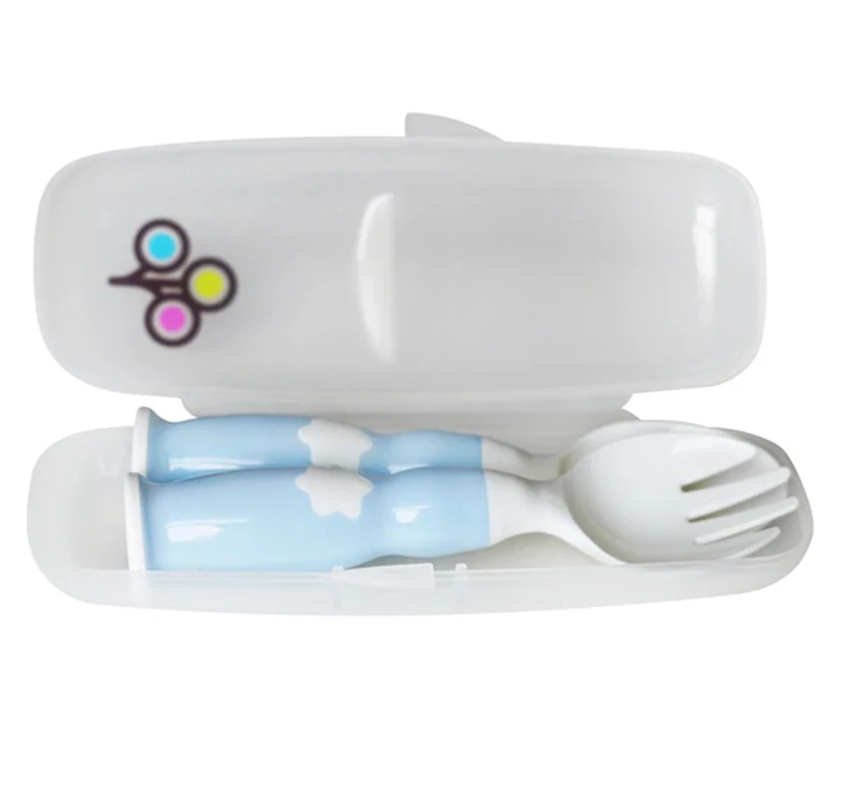 ZoLi Ergonomic Fork & Spoon Set with Travel Case Blue 18M+