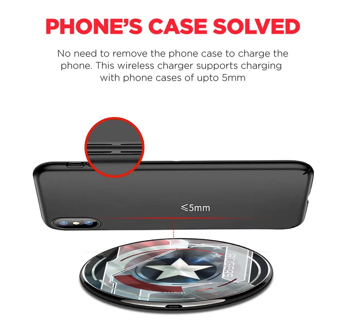 Macmerise Captain America Rogers Compatible Pro Wireless Charger ...