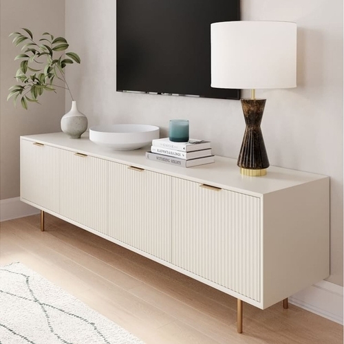 West elm perforated media console store