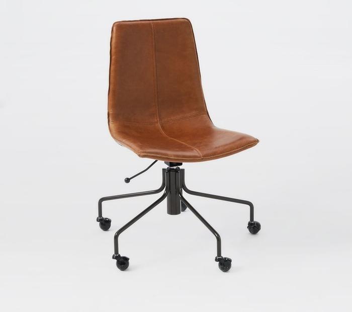 Slope Leather Swivel Office Chair