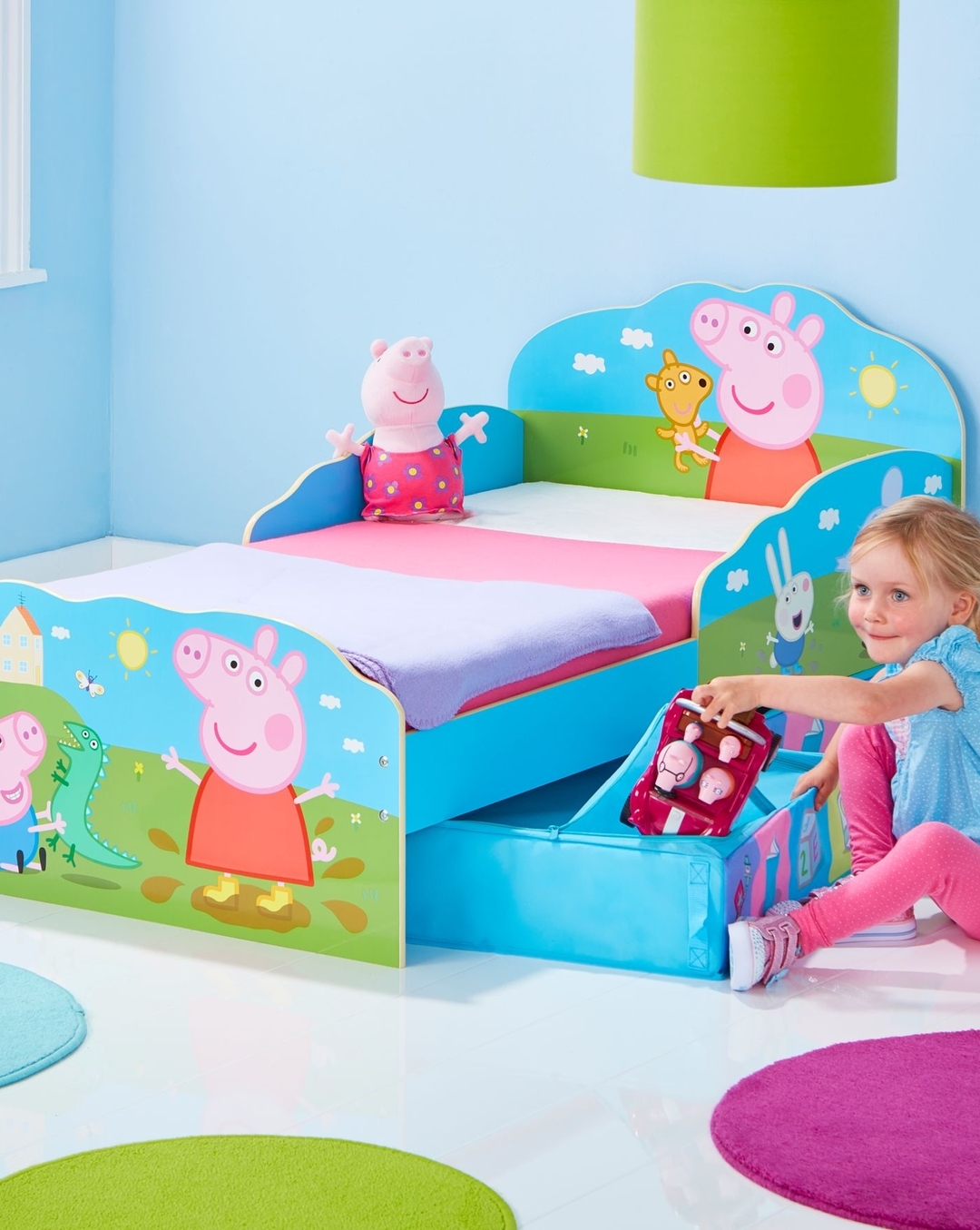 Buy Worlds Apart Peppa Pig Kids 509PEP Toddler Bed Multicolor Online at ...