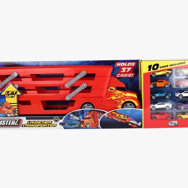 Hti Teamsterz Plastic Launcher Transporter With 10 Cars (Red)