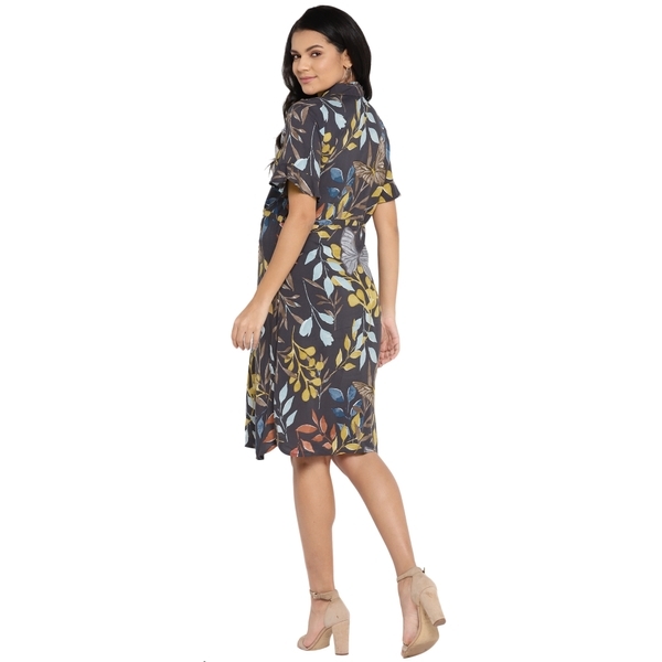 Women Three-Fourth Sleeves Maternity Dress Printed - Multicolor