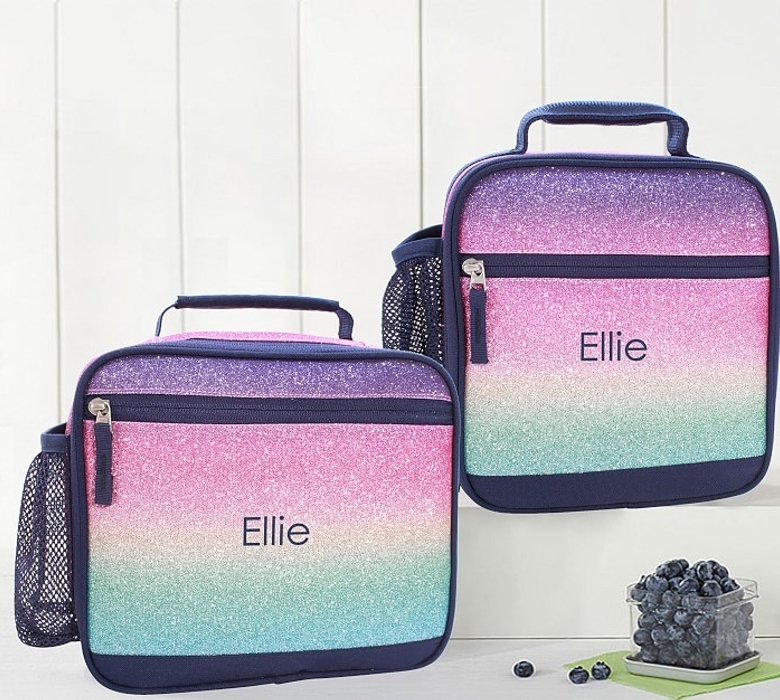 Mackenzie Rainbow Ombre Sparkle Glitter Lunch Boxes