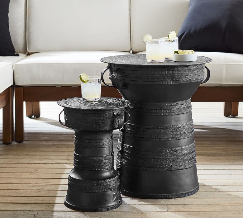 Frog Drum Indoor Outdoor Metal Side Table