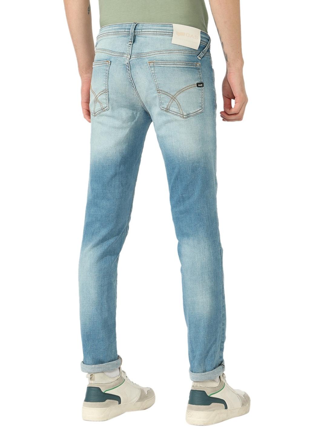 Slim Fit Zippered Fly Mid Rise Denim