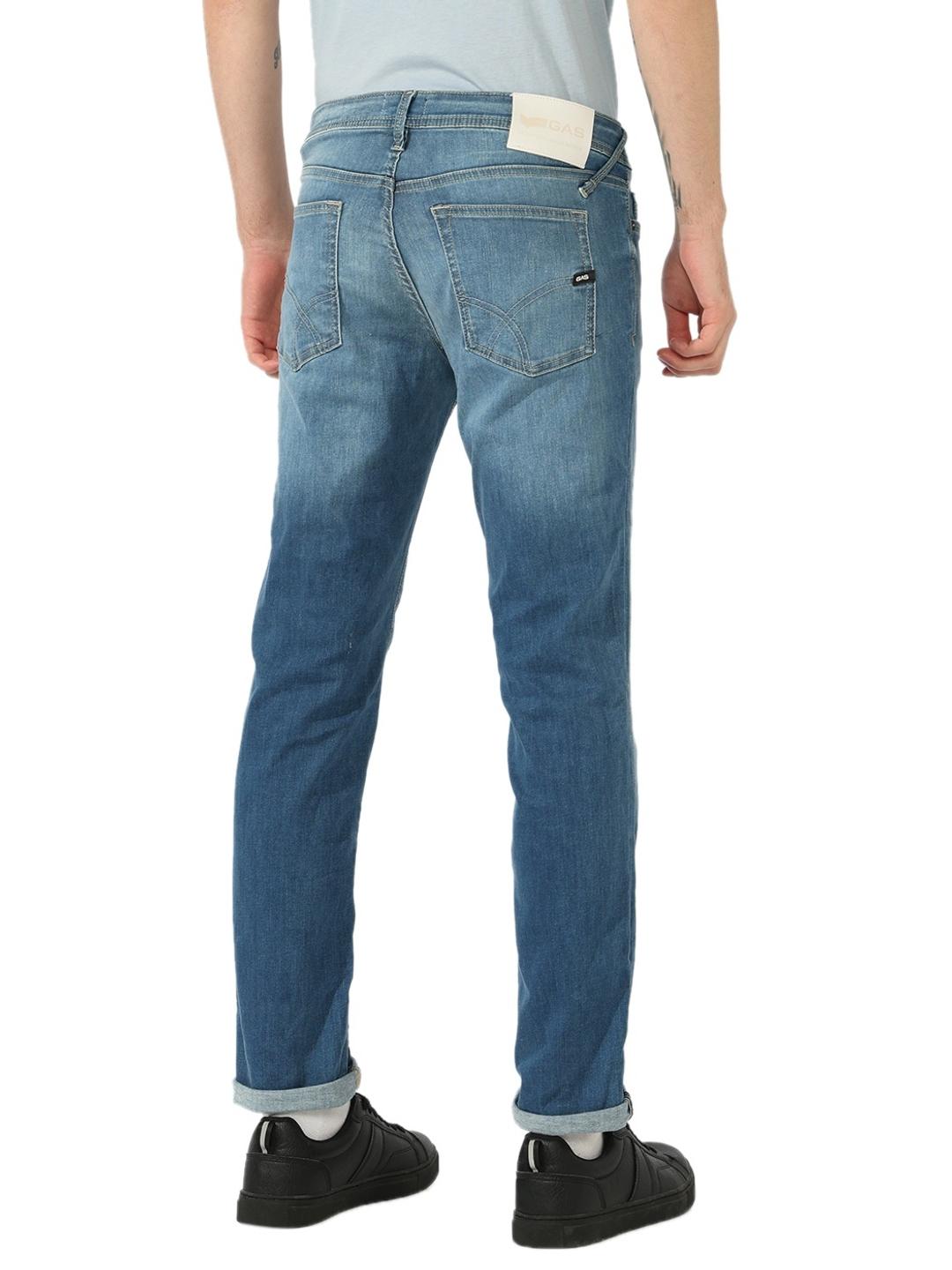 Slim Fit Zippered Fly Mid Rise Denim