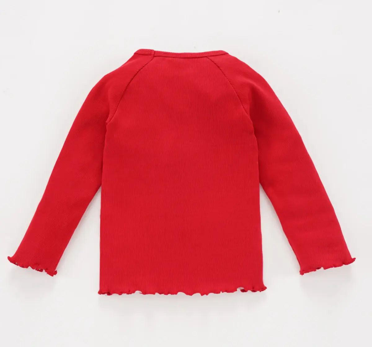 Ed-a-Mamma Sustainable Girls Full Sleeves Rib T-Shirt- Red