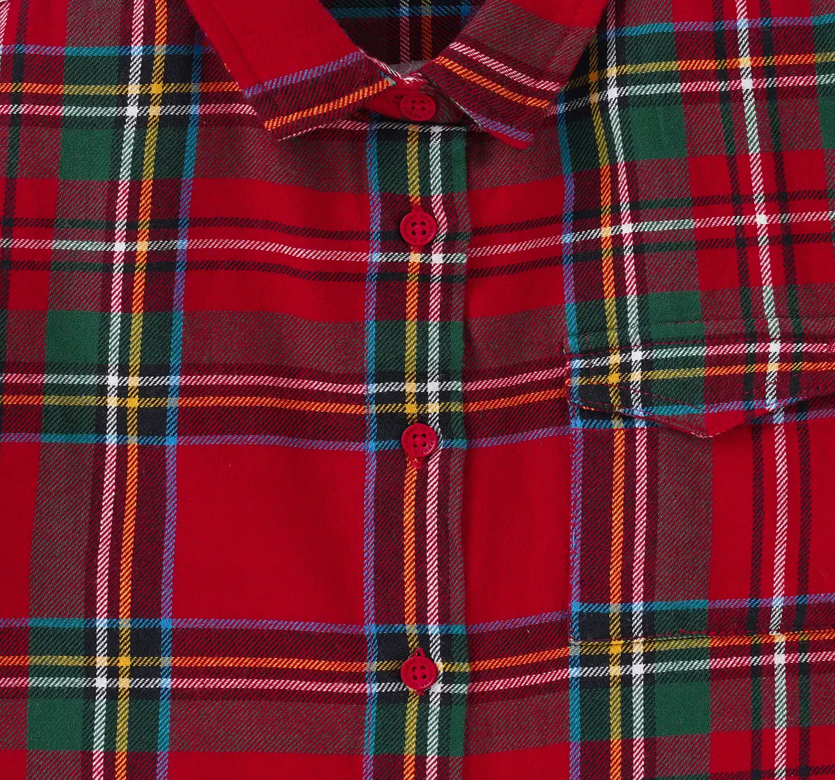 Ed-a-Mamma Sustainable Girls Flannel Checks Shirt With Back Print