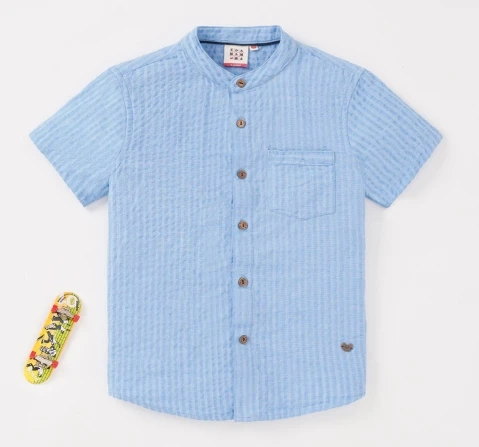 Ed-a-Mamma Sustainable Boys Half Sleeves Striped Shirt