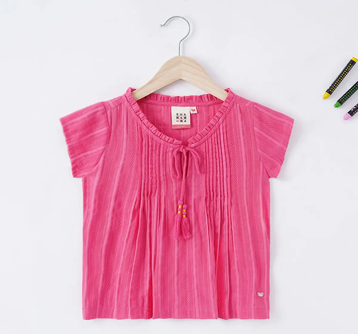 Ed-a-Mamma Sustainable Girls Tie Up Dobby Top