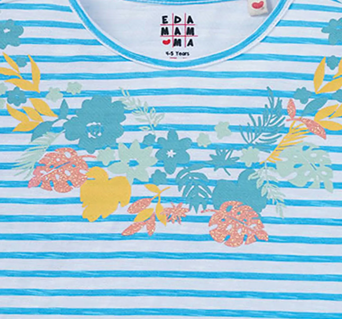 Ed-a-Mamma Sustainable Girls Floral Striped Top