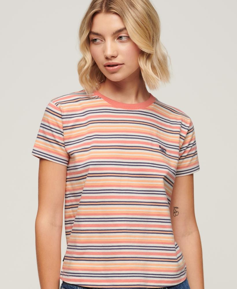 ESSENTIAL LOGO STR FITTED WOMEN'S CORAL T-SHIRT