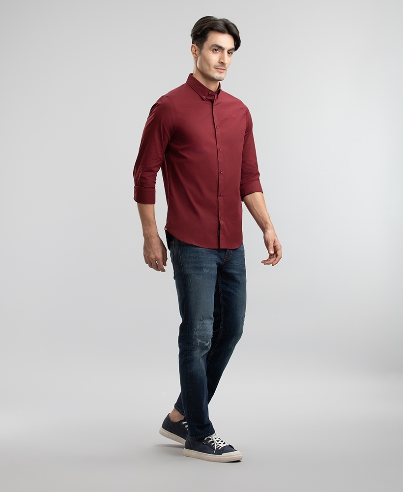 PREMIUM STRETCH TAPED MEN'S RED SHIRT