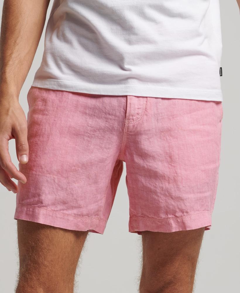 STUDIOS OVERDYED LINEN MEN'S PINK SHORTS