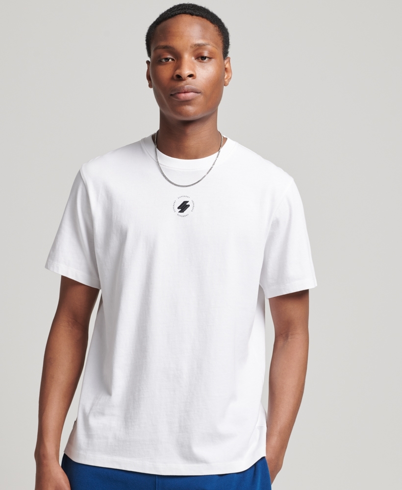 CODE STACKED LOGO MEN'S WHITE T-SHIRT