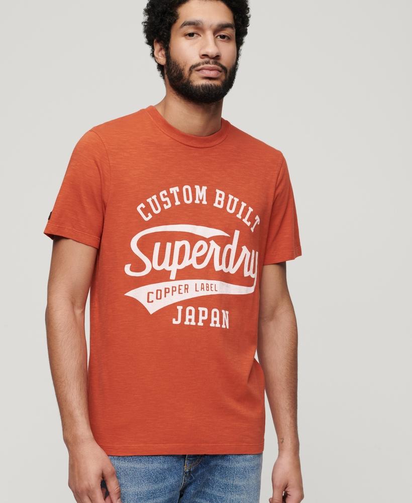 COPPER LABEL SCRIPT MEN'S ORANGE T-SHIRT