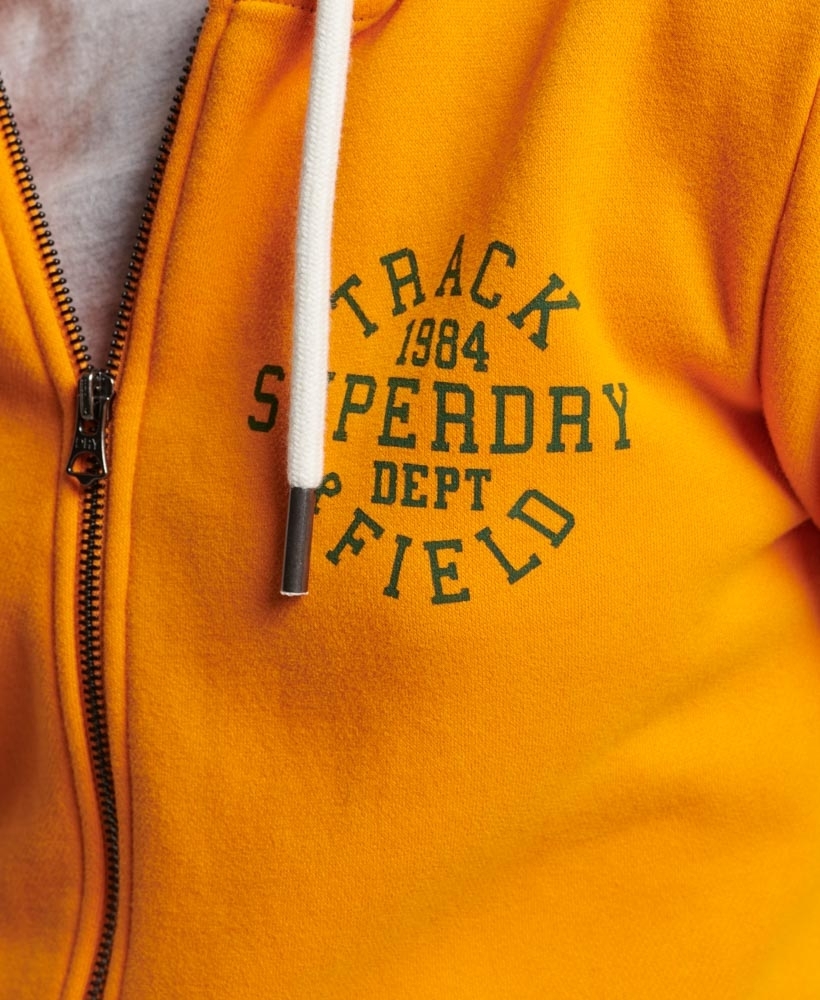 ATHLETIC COLLEGE ZIP UP WOMEN'S YELLOW HOODIE