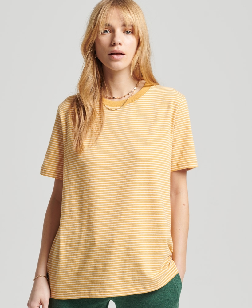 VINTAGE LOGO EMB STRIPE WOMEN'S MULTI T-SHIRT