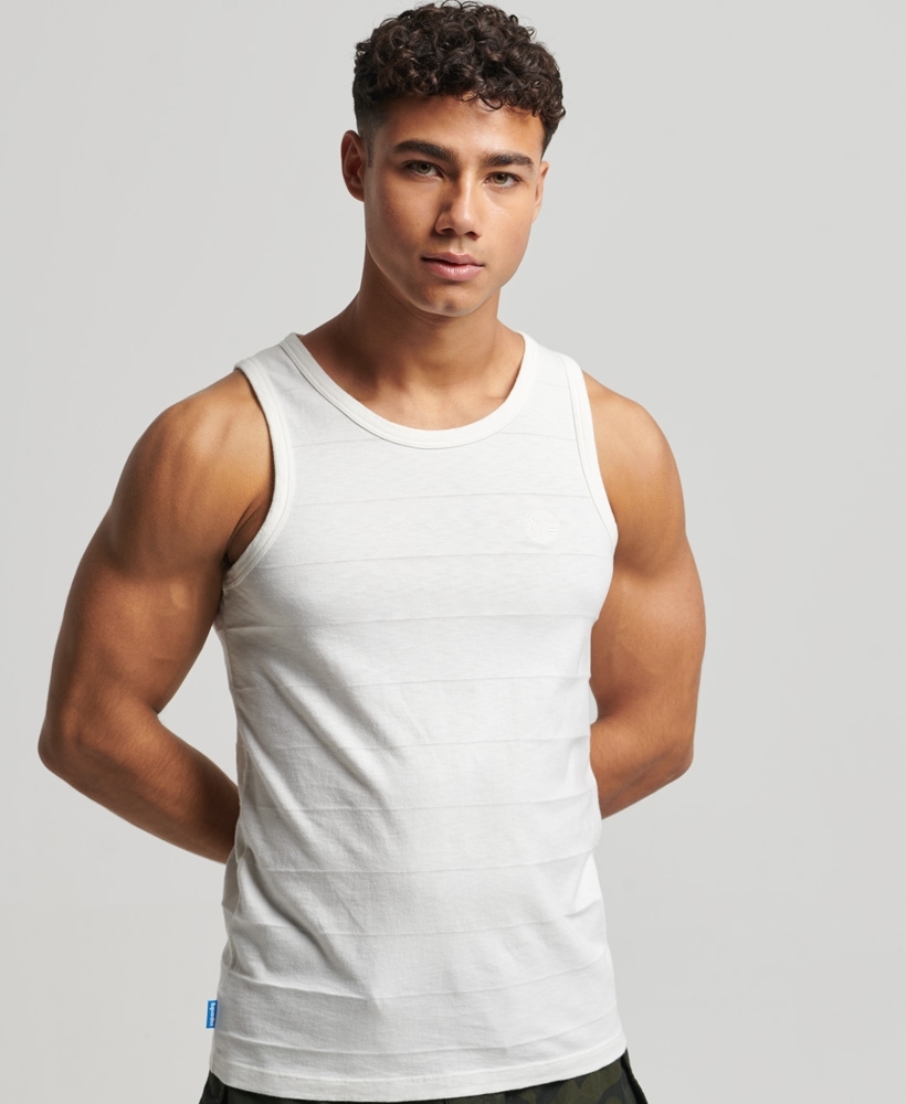 VINTAGE TEXTURE TANK MEN'S WHITE TOP